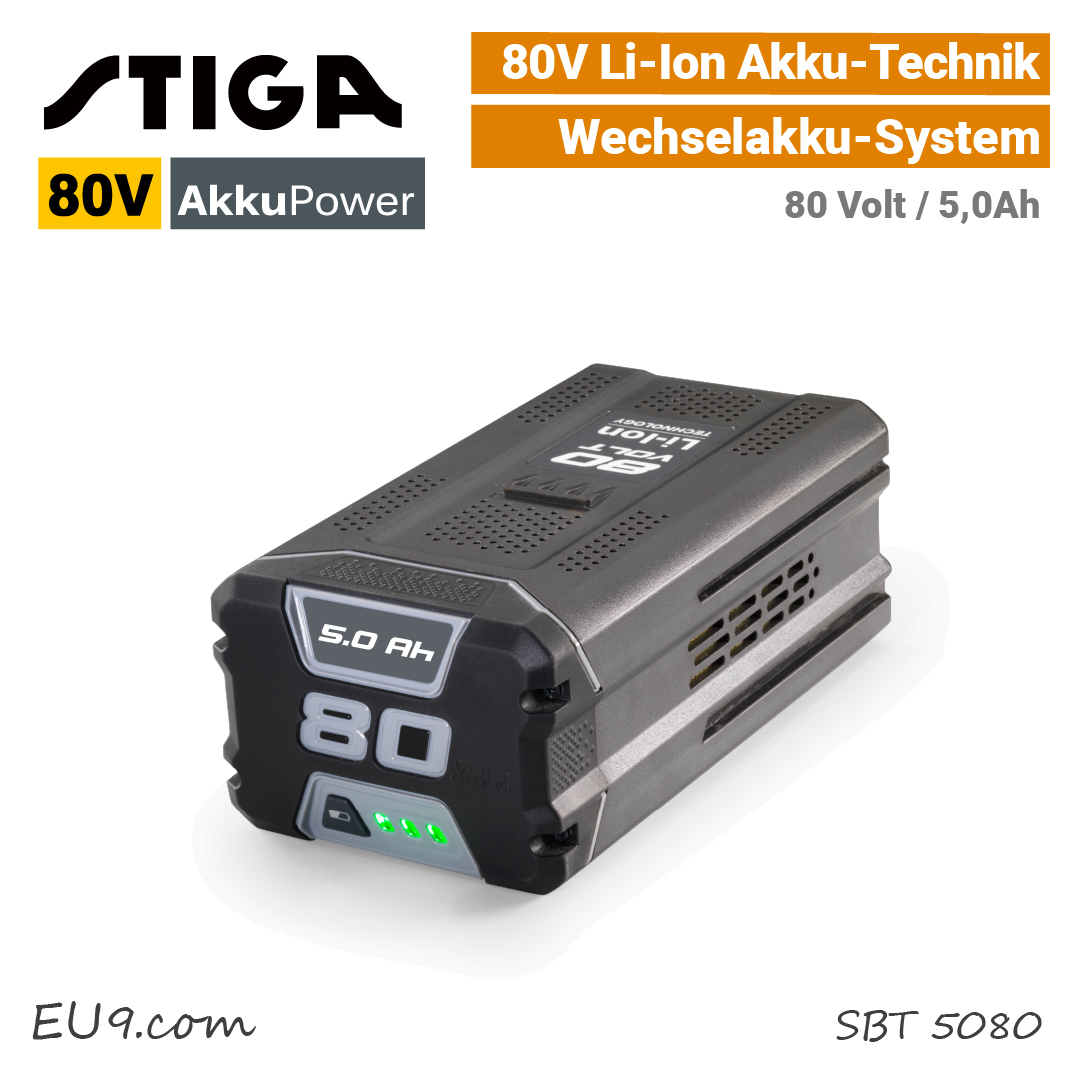 Stiga 80V 5.0Ah Li-Ion Akku - SBT 5080 AE | bei EU9.com kaufen!