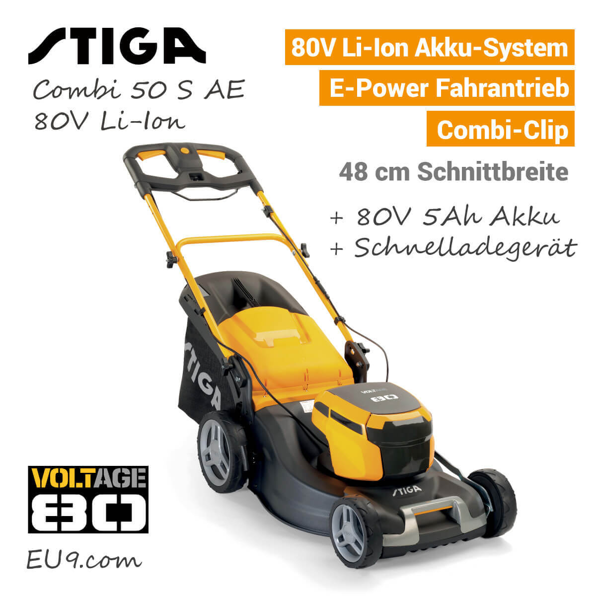 Stiga Combi 50 S AE 80V Akku-Rasenmäher 80V Li-Ion - Günstig kaufen!