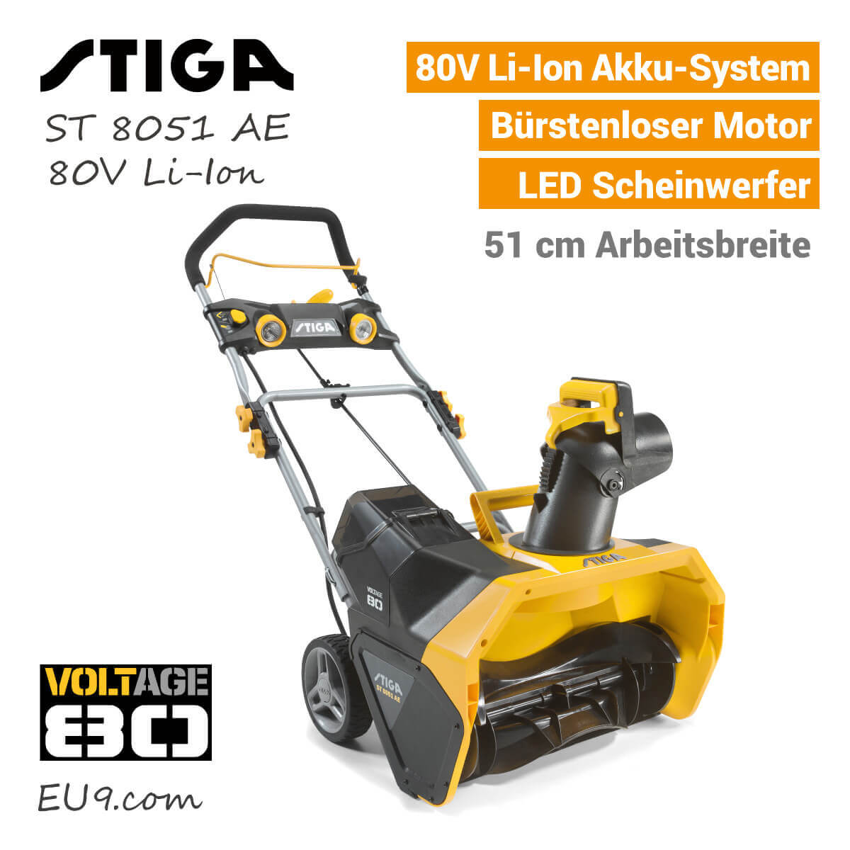 Stiga ST 8051 AE Akku-Schneefräse 80V Li-Ion - Günstig kaufen!